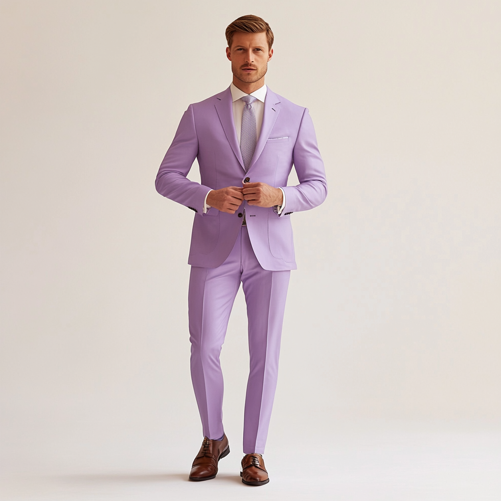 Men's Lavender Two-Piece Suit - Classic Formal Wear – Wedding Weaves